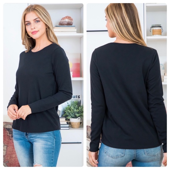 A Girl Thing | Tops | New 5 Start 9 Black Basic Top | Poshmark